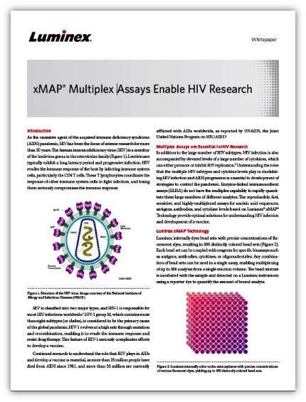 Download the xMAP Multiplex Assays Enable HIV Research White Paper