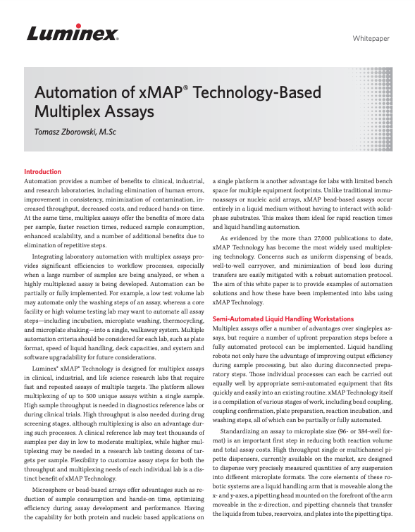 Download Now: Automation of xMAP® Technology-Based Multiplex Assays